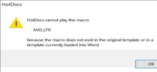I have an error message ... Unable to play the macro what does this mean?